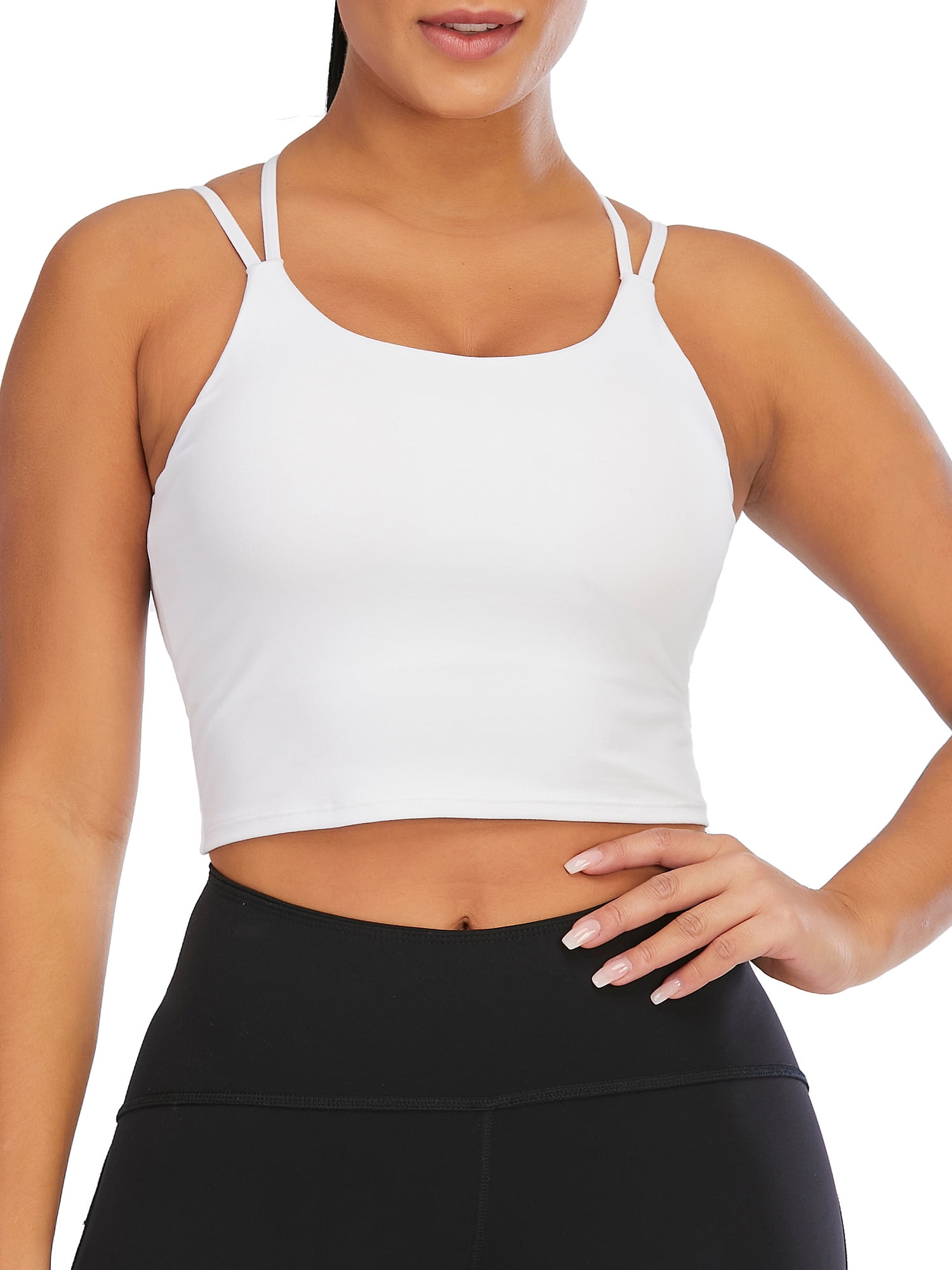 LELINTA Women Crop Tops Sports Bras Mesh Longline Fitness Camisole Yoga ...