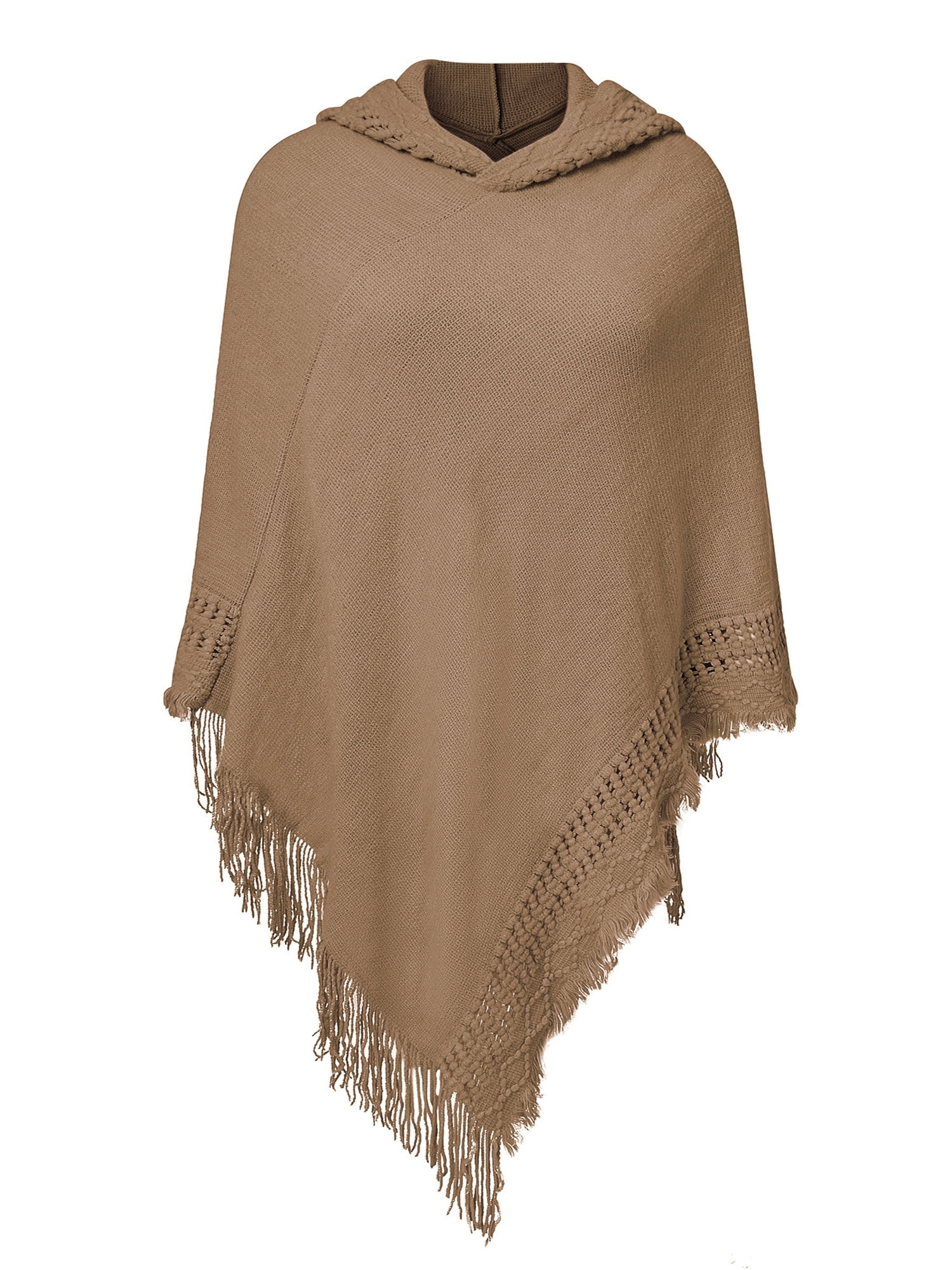 LELINTA Women's Chic Knitted Poncho Pullovers Sweater Classic Stripe ...