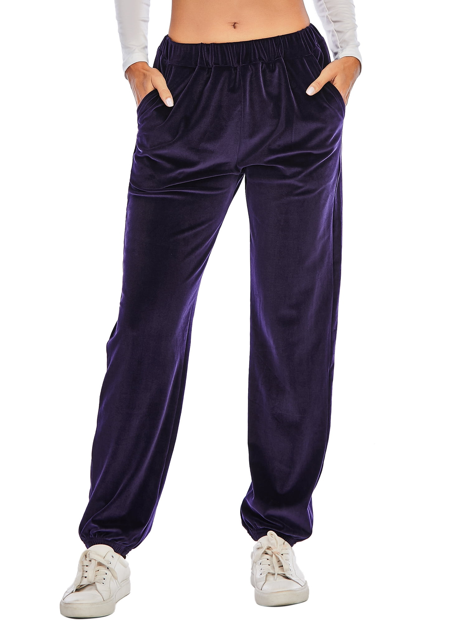 LELINTA Womens Ladies Joggers Tracksuit Bottoms Velvet Trousers Slacks ...