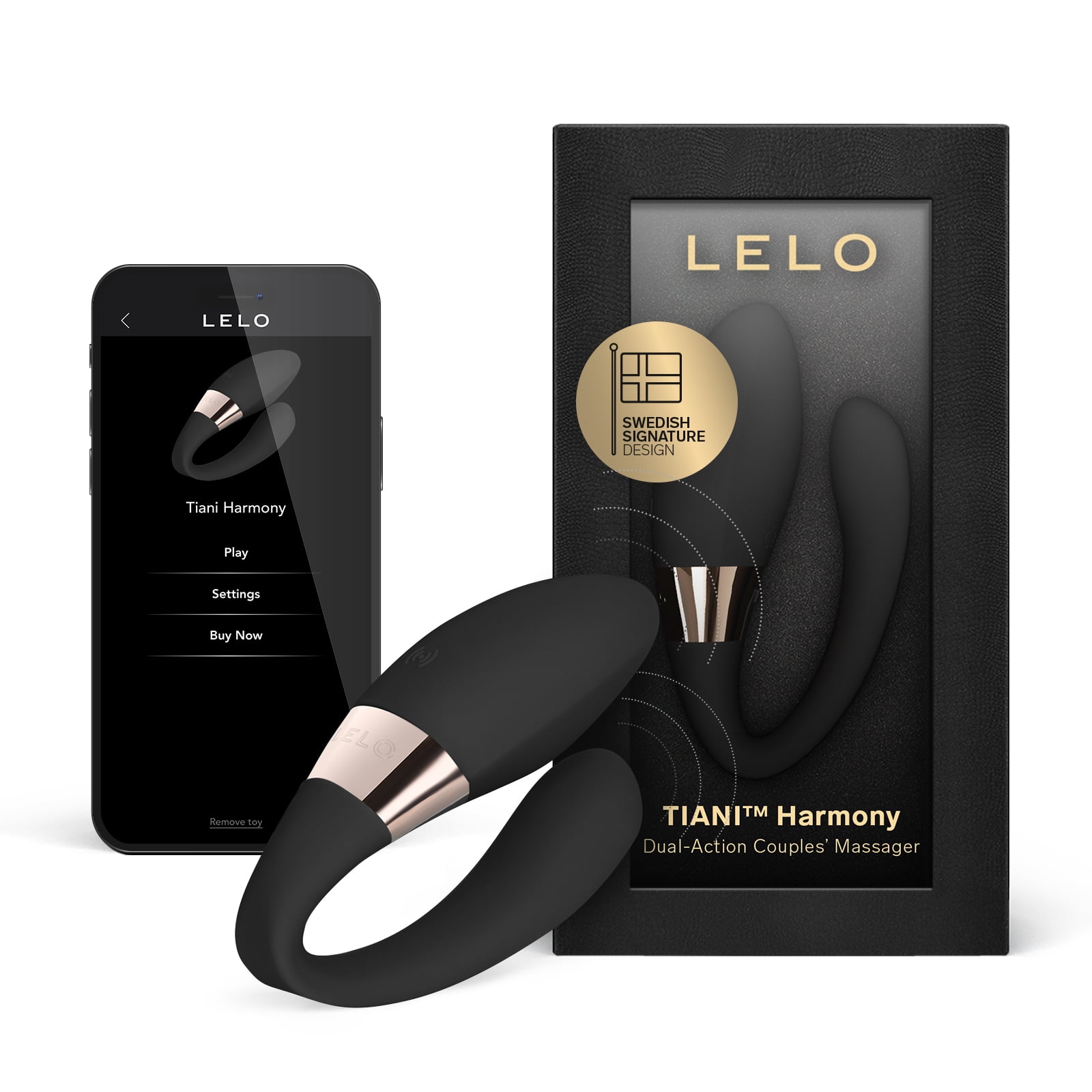 LELO TIANI Harmony App Controlled Couples Vibrator With 2 Motors and 10 Settings, Black ...