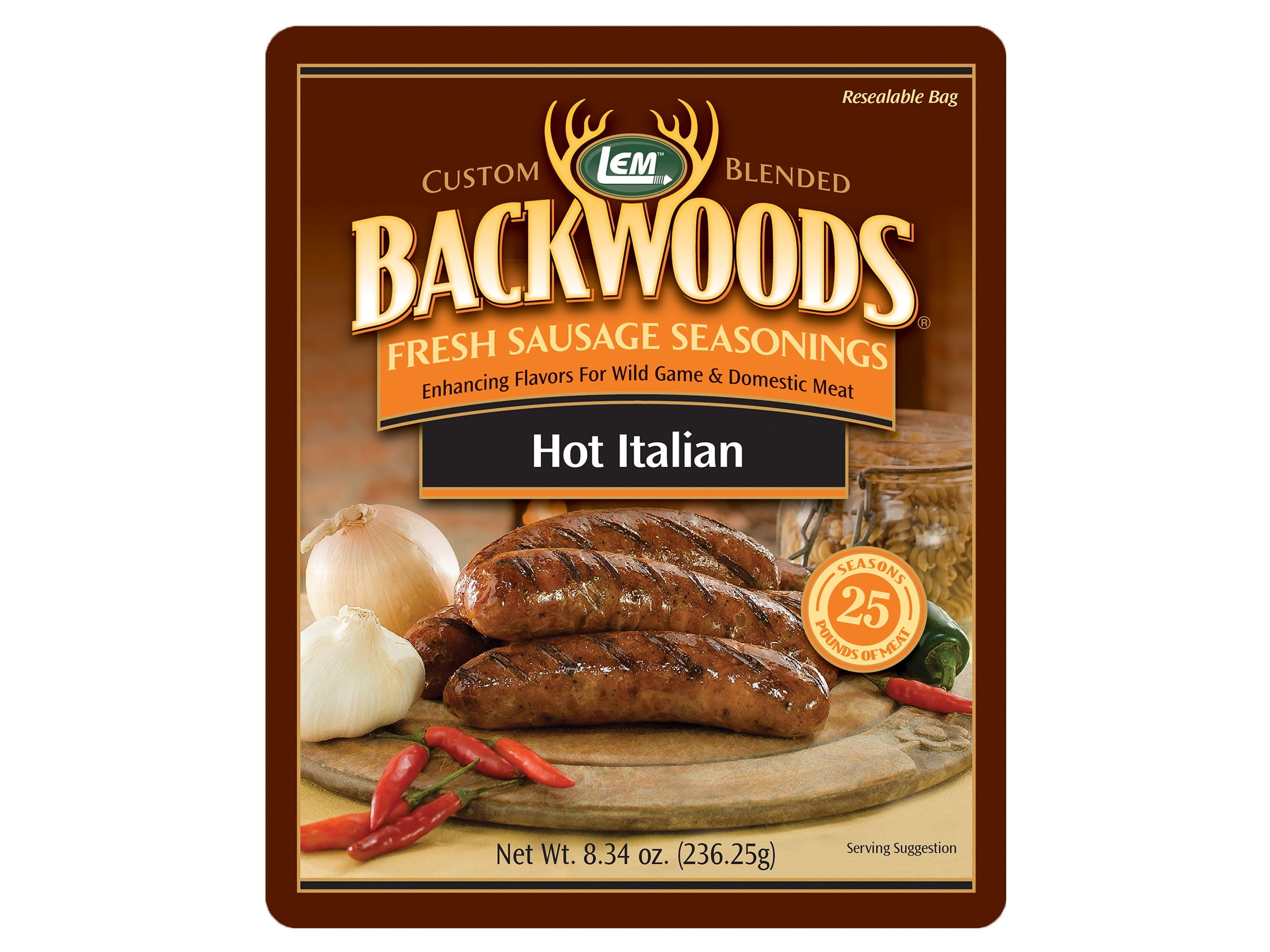 LEM Backwoods Hot Italian Sausage Seasoning for 25 lbs - Walmart.com