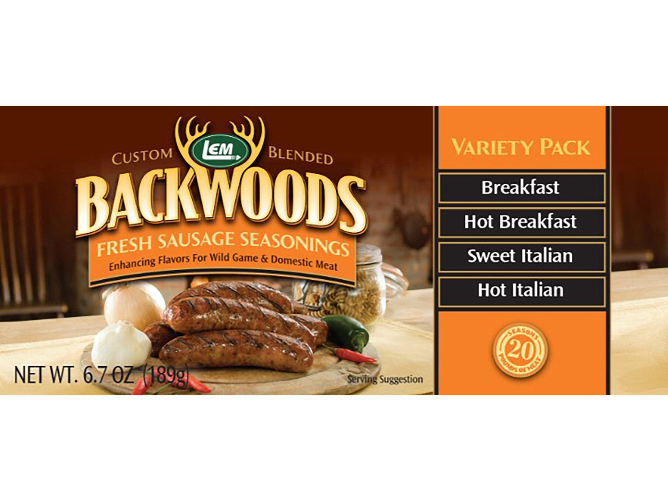 LEM Backwoods Sausage Seasoning Variety Pack for 20 lbs - Walmart.com