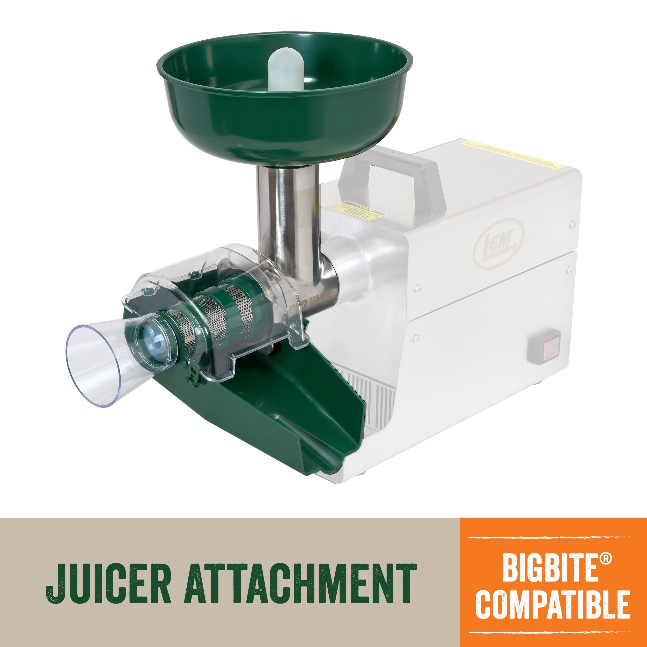 LEM Big Bite Juicer Attachment - Stainless Steel Head and Screen, Easy ...