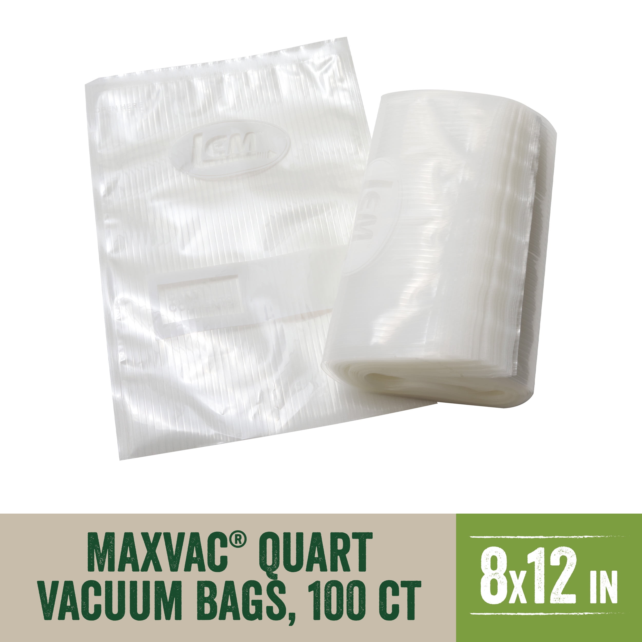 LEM, Vacuum Sealer Bags, 8x12 Inch Quart, 100 Ct for Food Storage ...