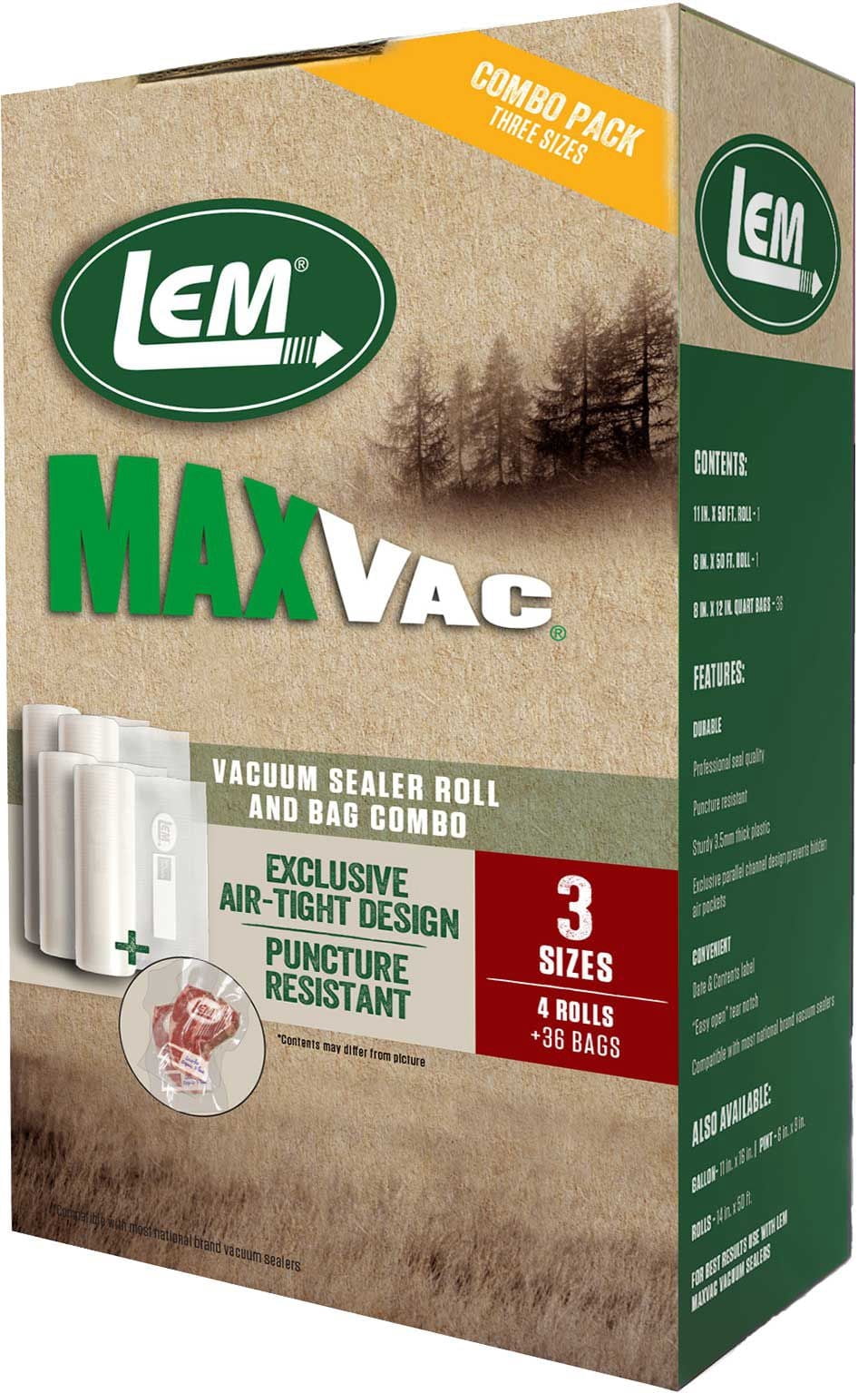 LEM MaxVac Vacuum Sealer Bags and Rolls Combo Pack - Walmart.com