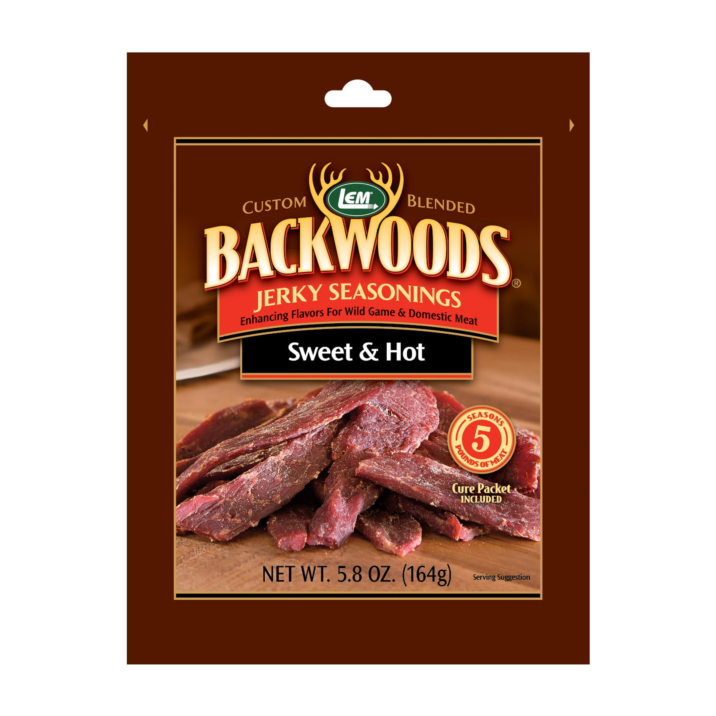 LEM Products Backwoods Sweet & Hot FSH1 Jerky Seasoning, Ideal for Wild ...