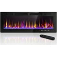 LEMBERI 72 inch Electric Fireplace Recessed and Wall Mounted,750/1500W ...