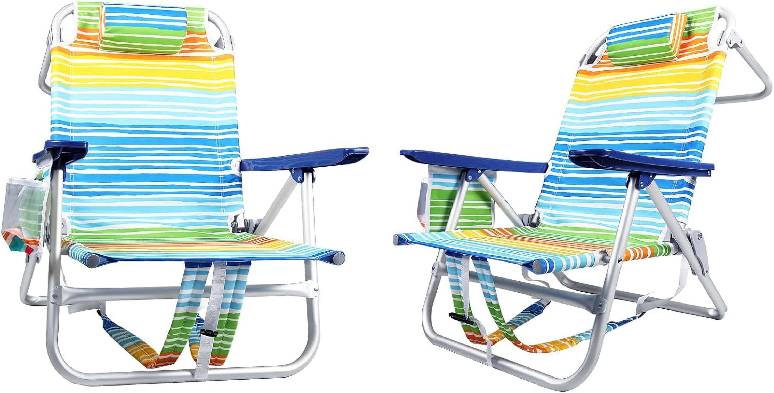 LEMBERI Backpack Beach Chairs for Adults,1/2 Pack Folding Heavy Duty ...
