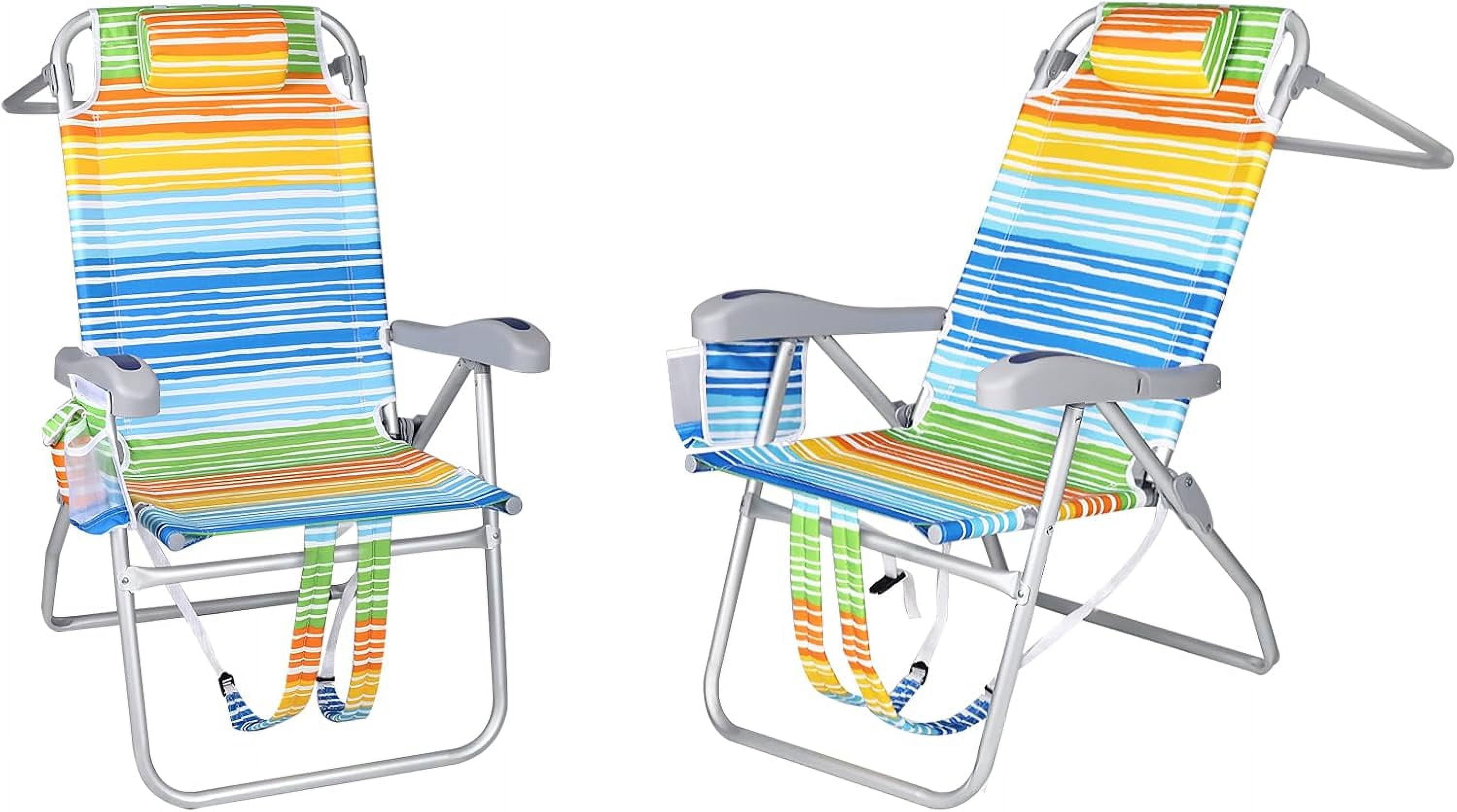 LEMBERI Backpack Beach Chairs for Adults,1/2 Pack Folding Heavy Duty ...