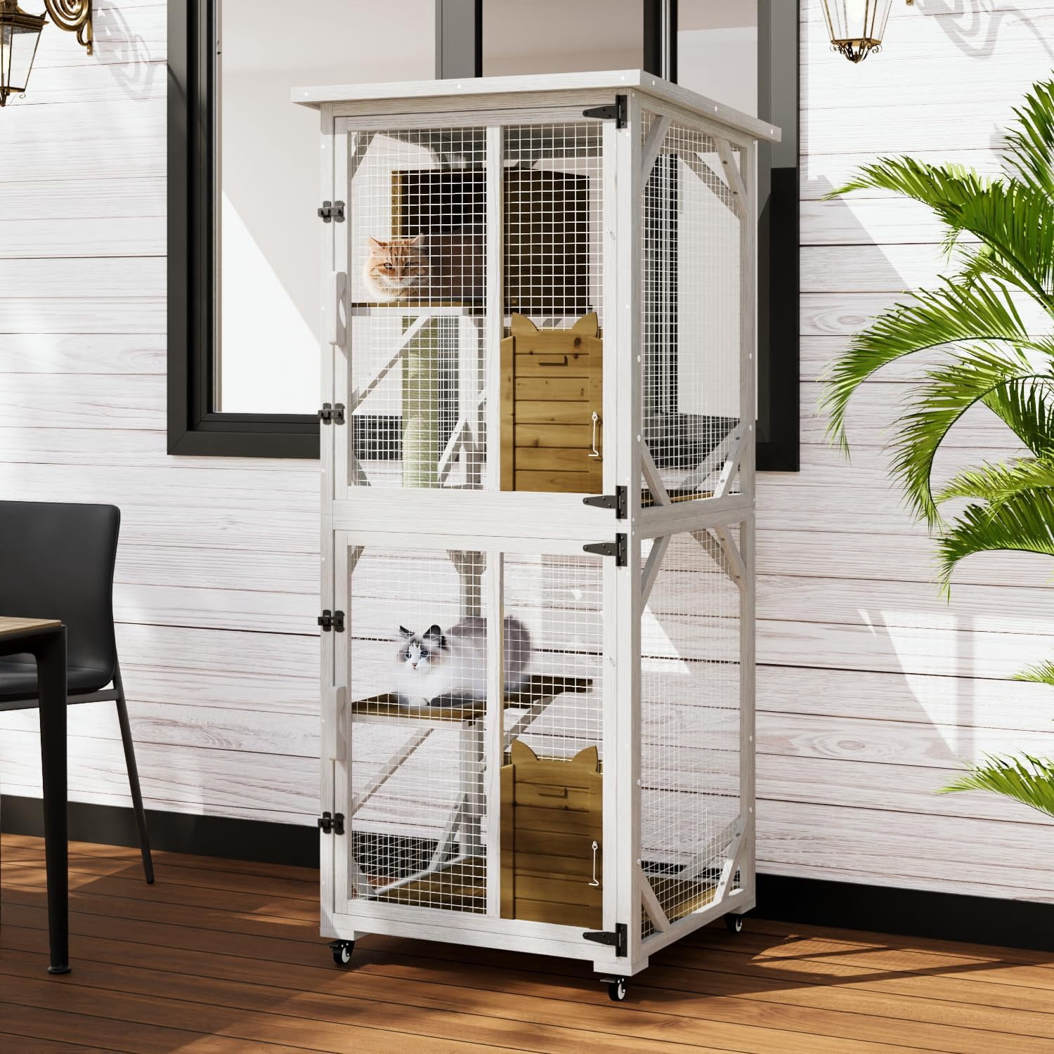 LEMBERI Cat House Catio Outdoor Enclosure Window, 71" Large Outside ...
