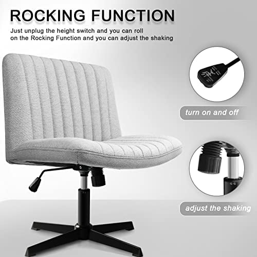 LEMBERI Criss Cross Desk Chair No Wheels, Fabric Padded Armless Wide ...