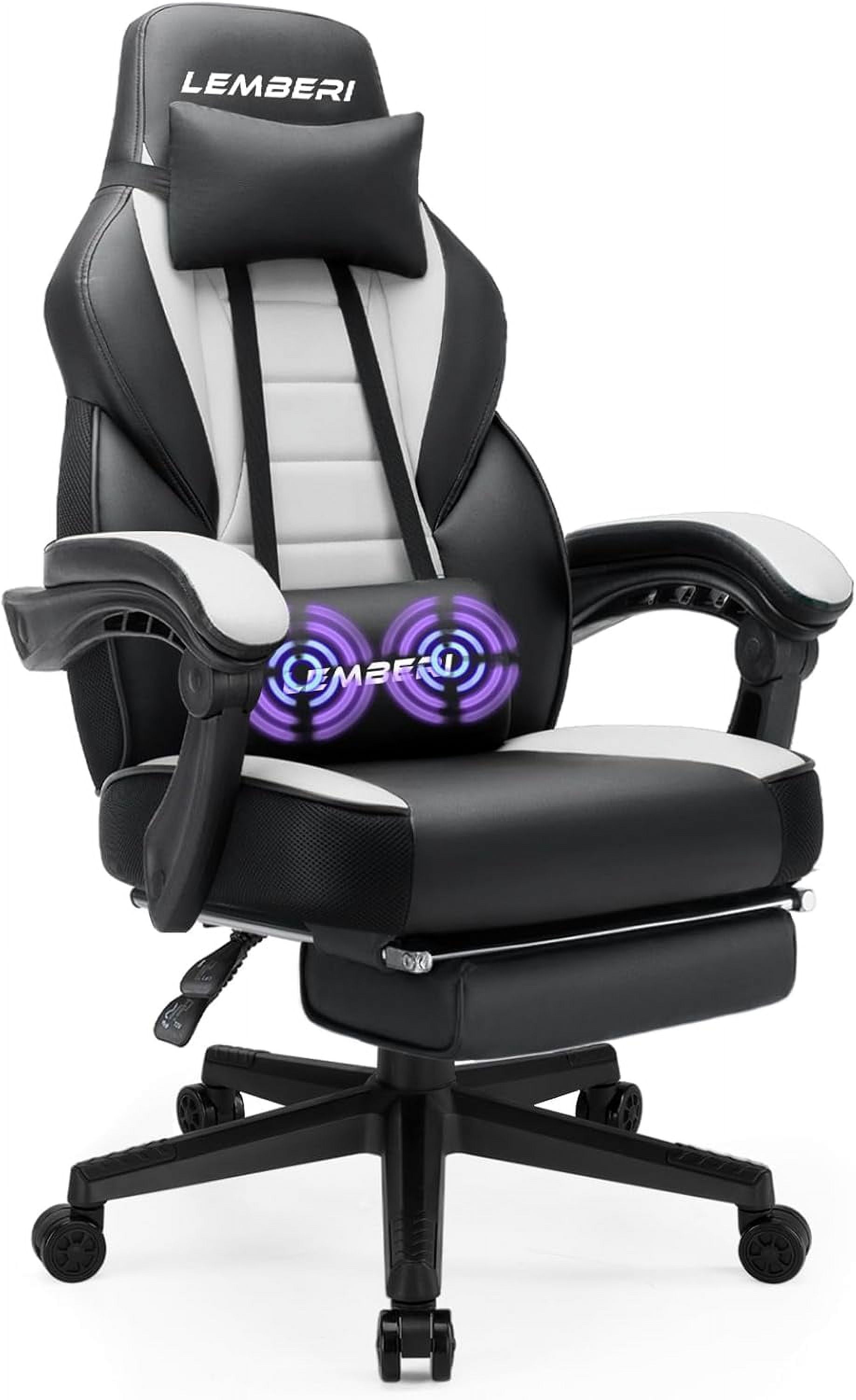 LEMBERI Gaming Chairs with Footrest,Ergonomic Video Chairs for Adults ...