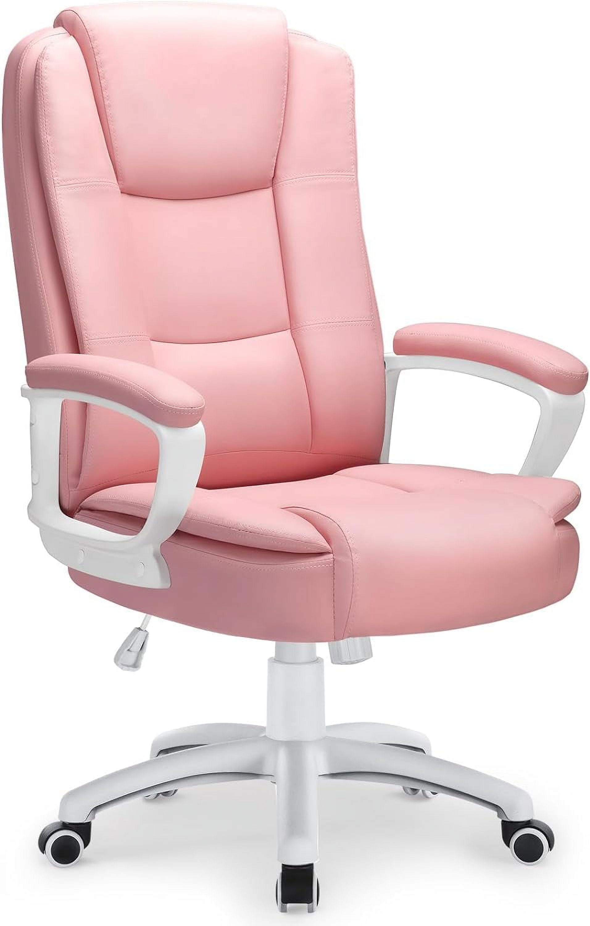 LEMBERI Pink Office Desk Chair, Big and Tall Managerial Executive Chair ...