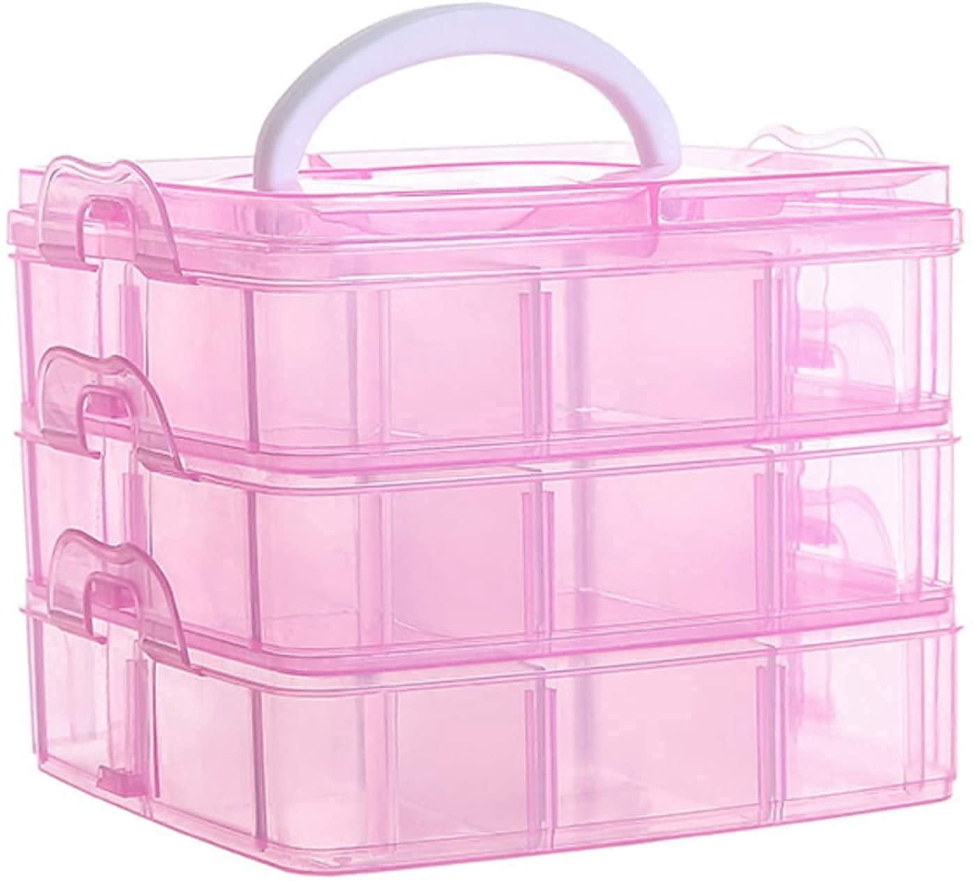 LEMBOSE 18 Grid Cells Multipurpose Clear Transparent Plastic Storage ...