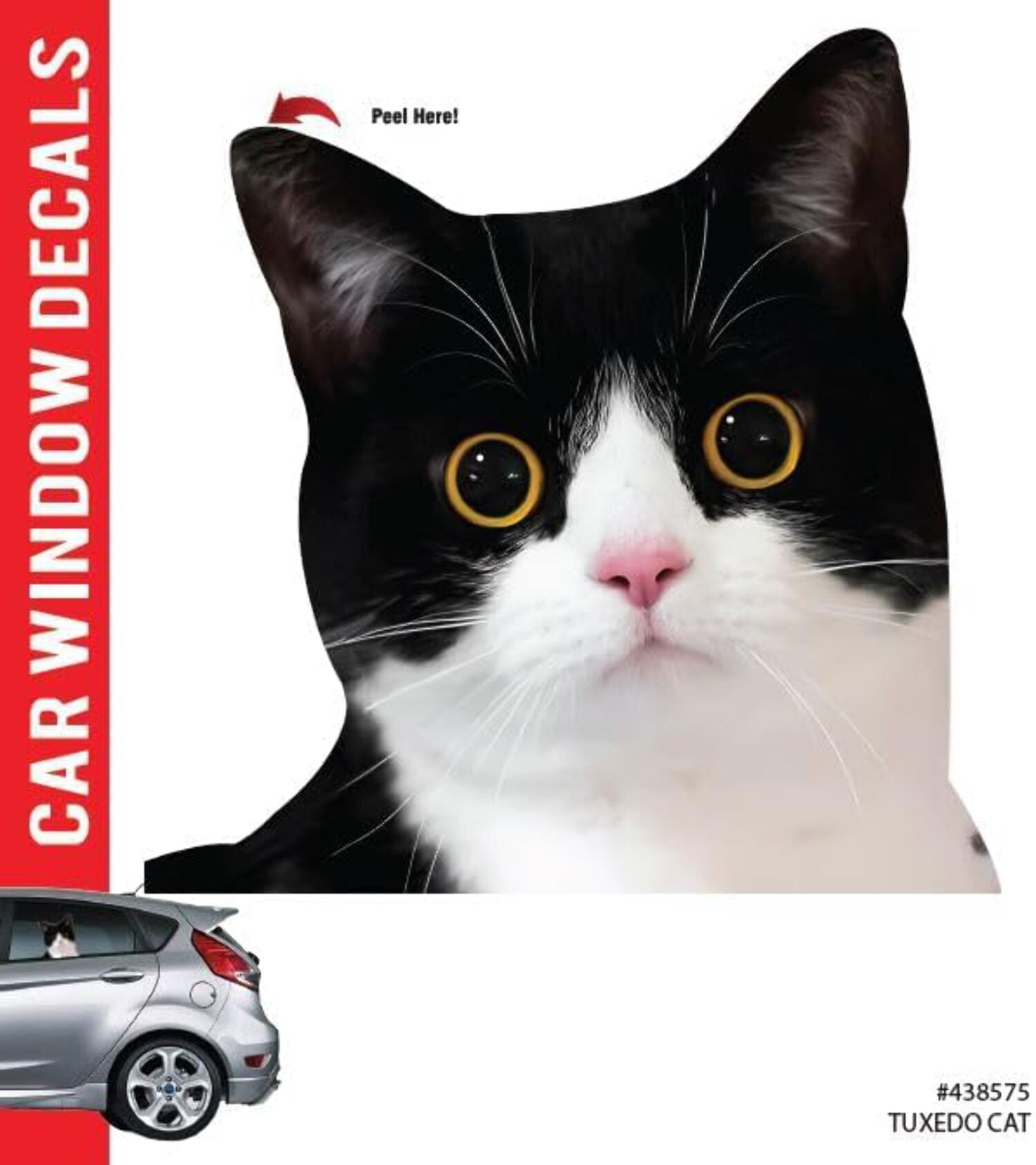 LEMONSODA Car Window Decal - 3D - (Tuxedo Cat) - Walmart.com