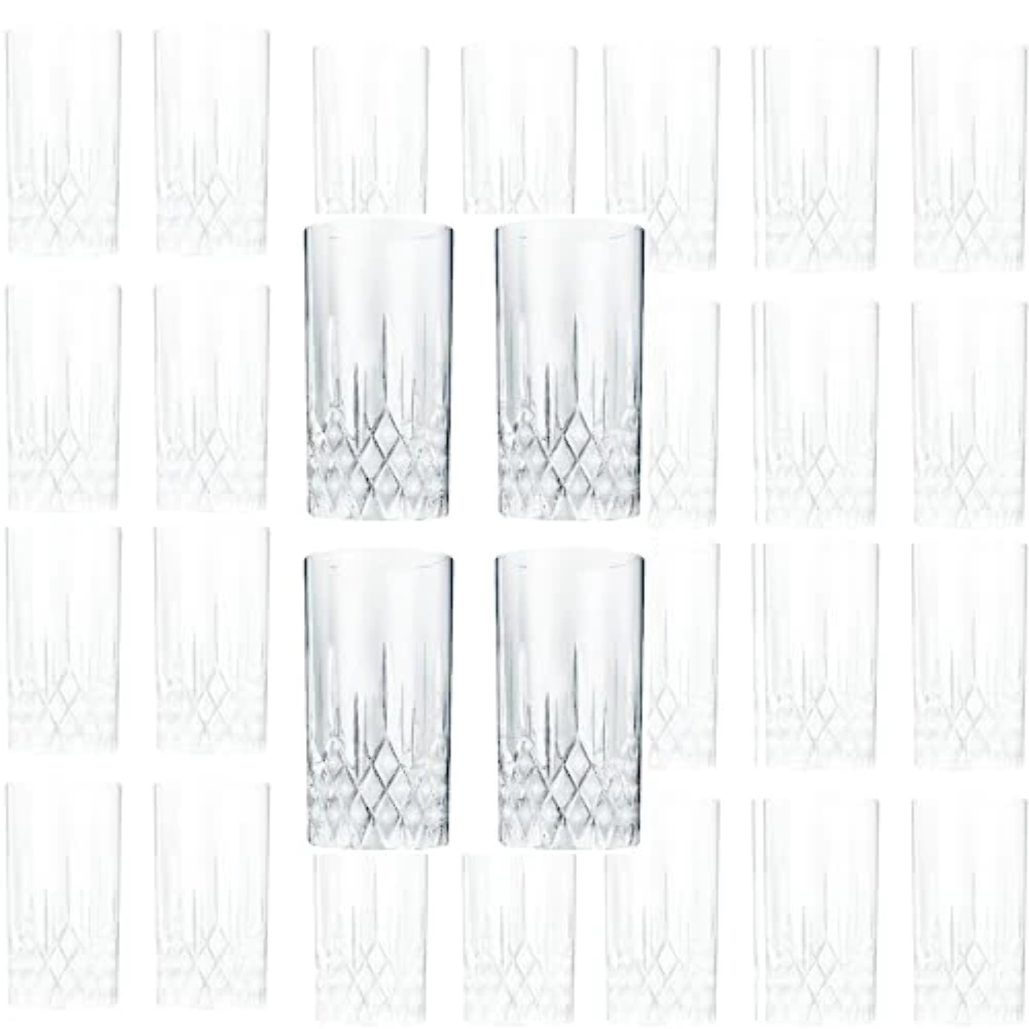 LEMONSODA Crystal Cut Tom Collins Glasses (Set of 32) [2100] - Walmart.com