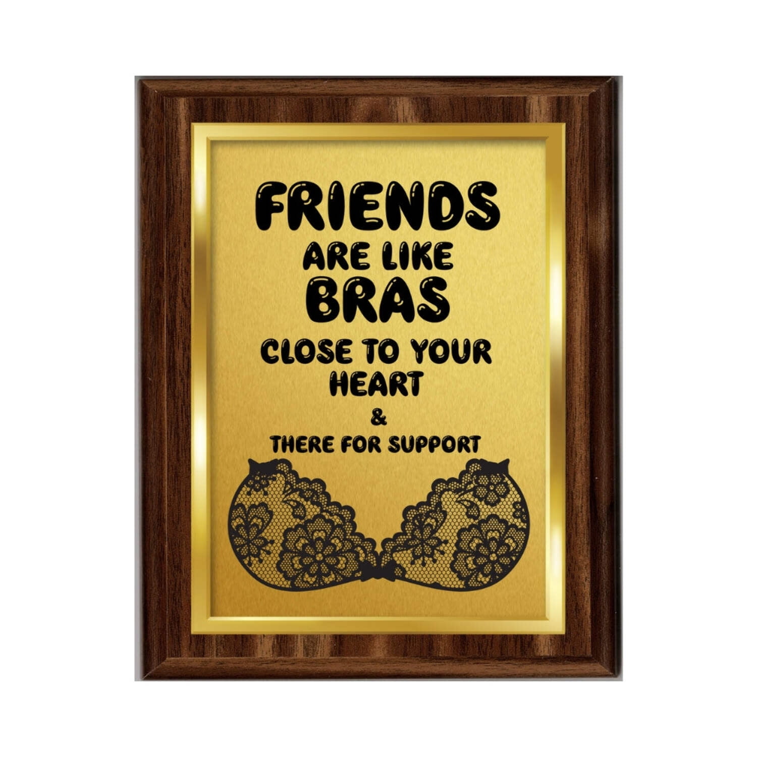 LEMONSODA Engraving Friendship Plaques (Friends are Like Bras, Gold ...