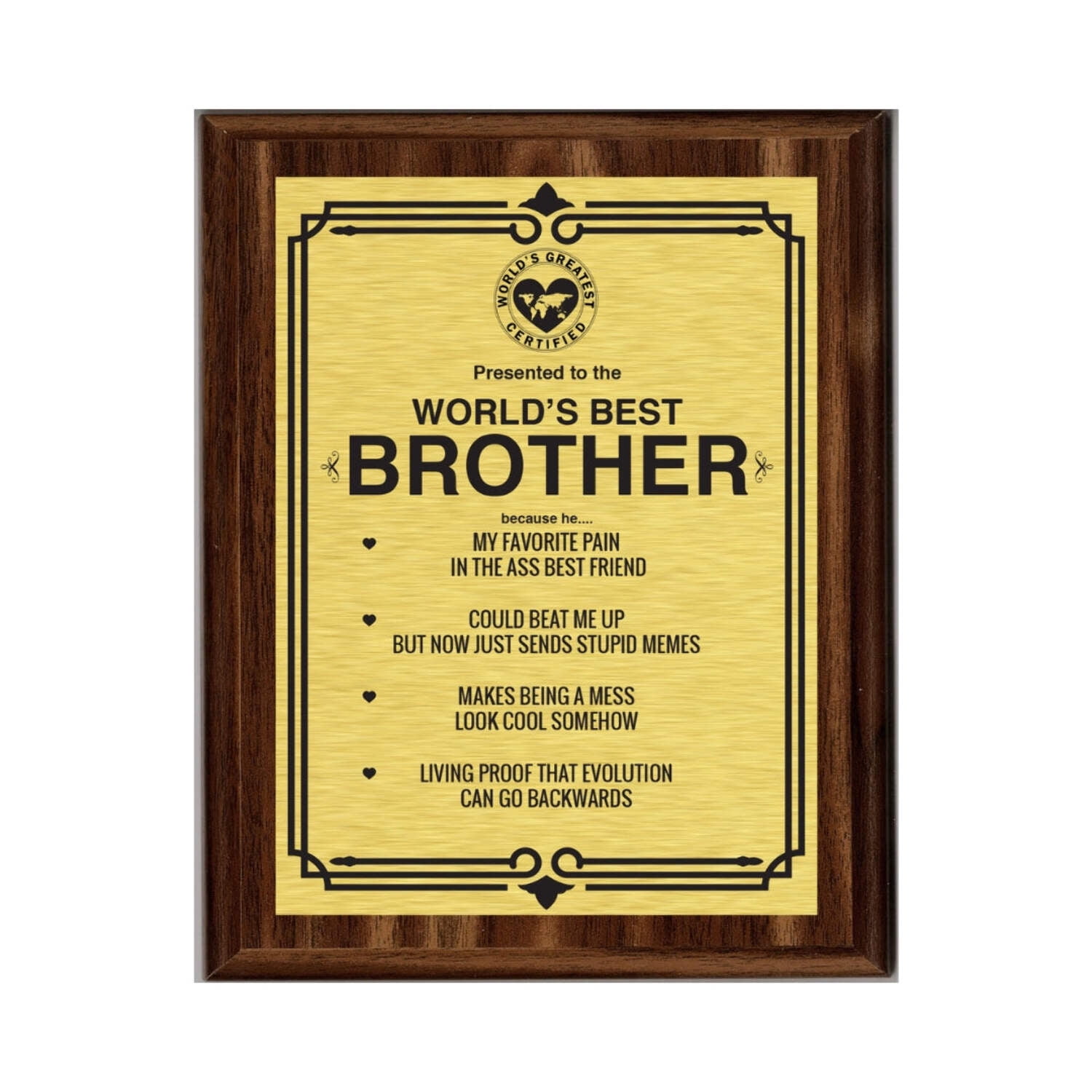 LEMONSODA Engraving Worlds Greatest Plaques (Best Brother in The World ...