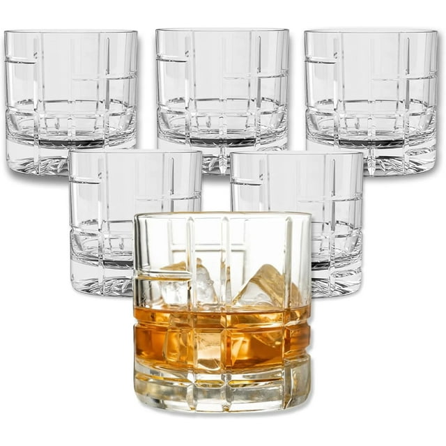 LEMONSODA Premium Double Rocks Whiskey Glasses - Set of 6 Cocktail ...