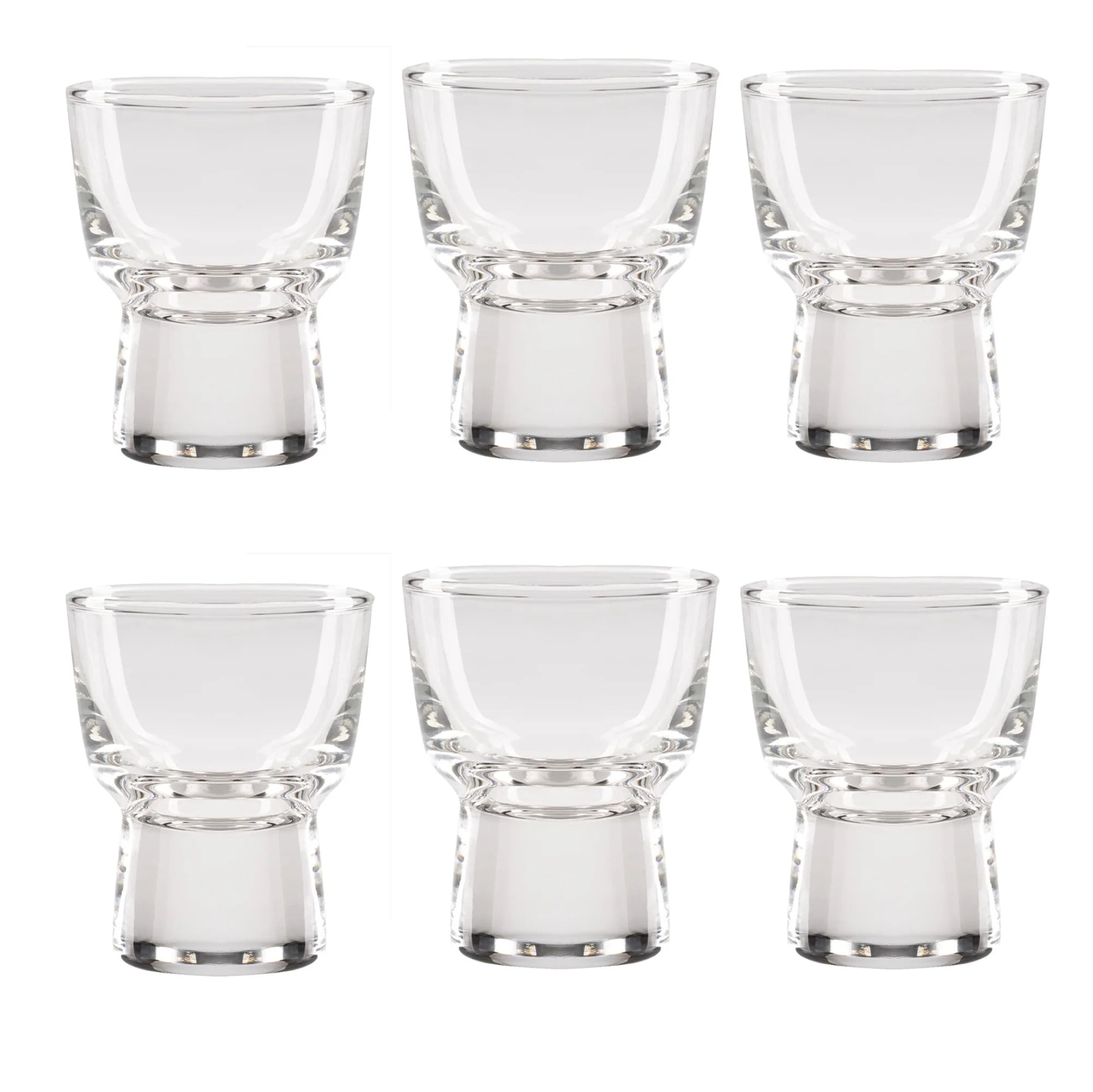 LEMONSODA Shot Glasses Set of 6 with Wood Layered Base - 1 oz Cool Shot ...