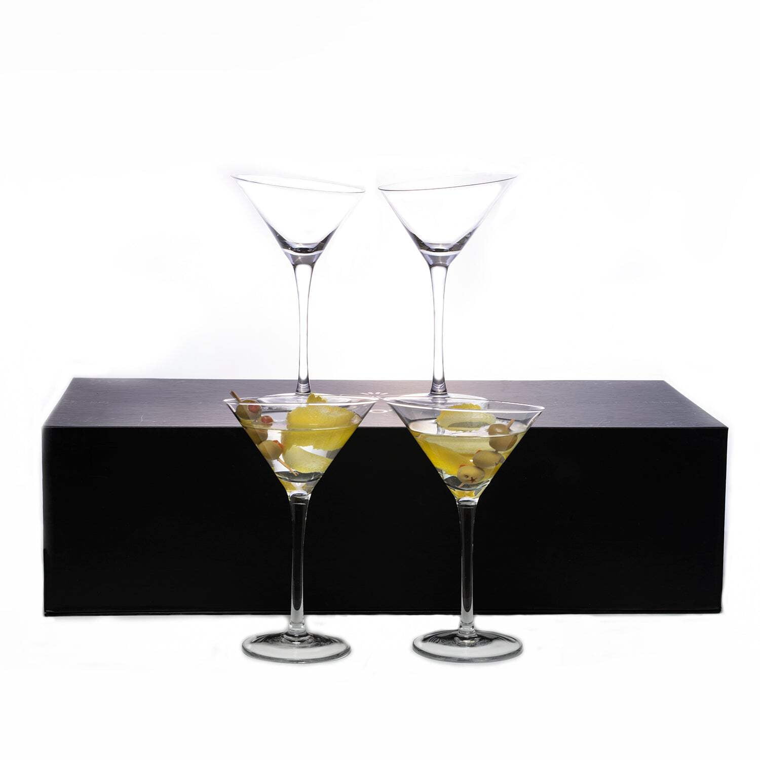 LEMONSODA Slanted Martini Glasses Set of 4 - Crystal Clear Martini ...