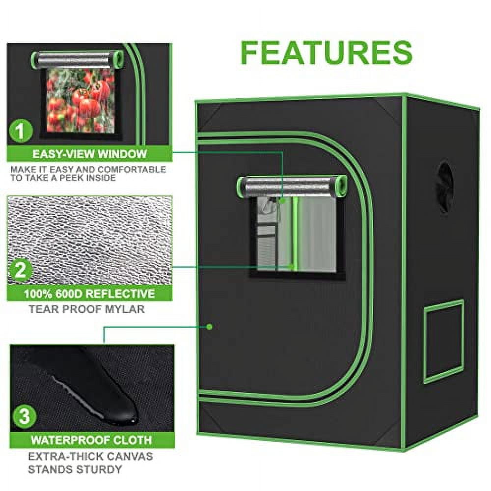 LEMY Grow Tent, High Reflective Mylar Garden Growing Dark Room with ...