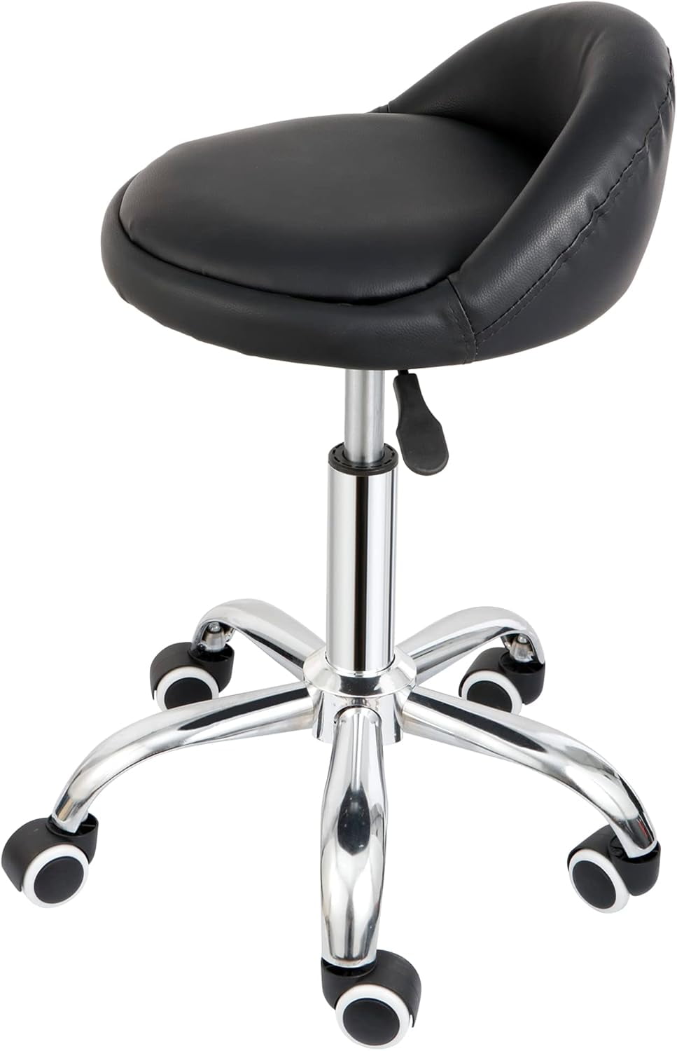 LEMY Rolling Stool Height Adjustable with Back, Swivel Spa Salon Work ...