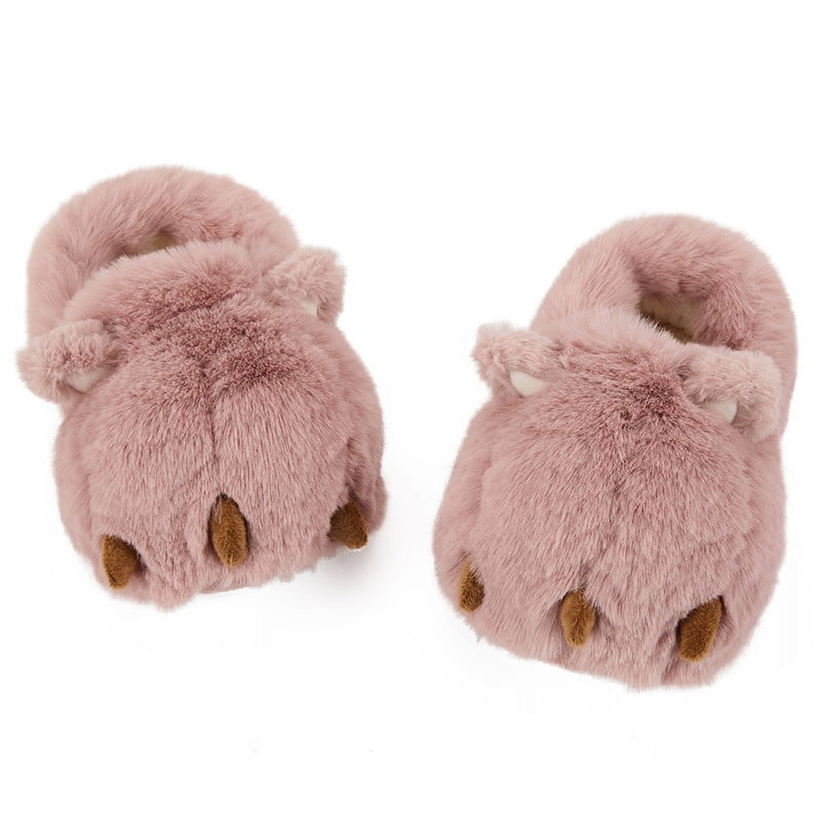 LEMZONE Cute Animal Slippers for Women Warm Furry Bear Paw Funny House ...