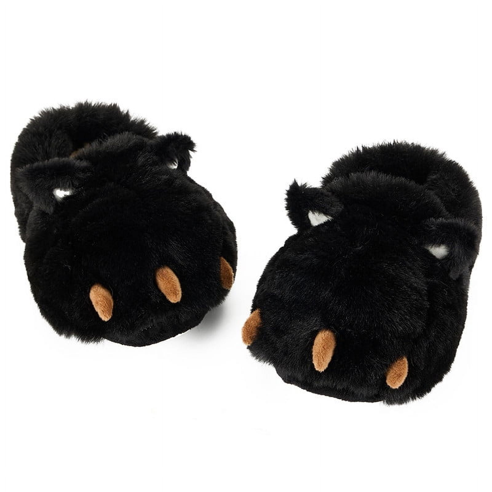 LEMZONE Cute Animal Slippers for Women Warm Furry Bear Paw Funny House ...