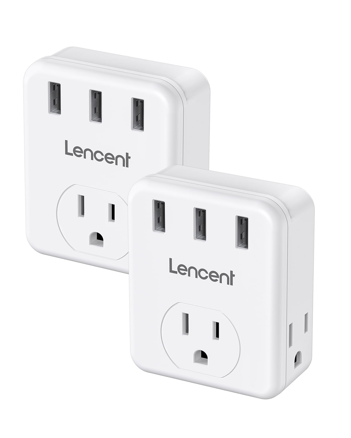 LENCENT 2 to 3 Prong Outlet Adapter,Multi usb plug adaptors 2 Pack,6 ...