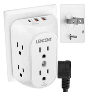 Uninex T-shape Triple (3) Outlet Heavy Duty Grounded Wall Plug Tap ...