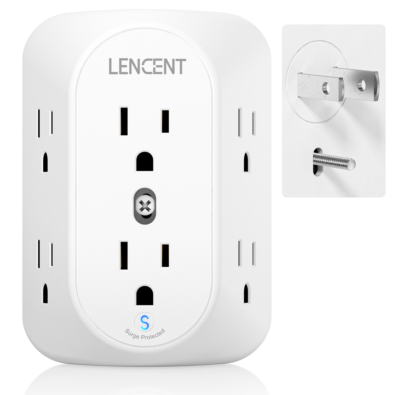Hyper Tough 3 Grounded Outlet Night Light Indoor White Tap, 15 Amps ...