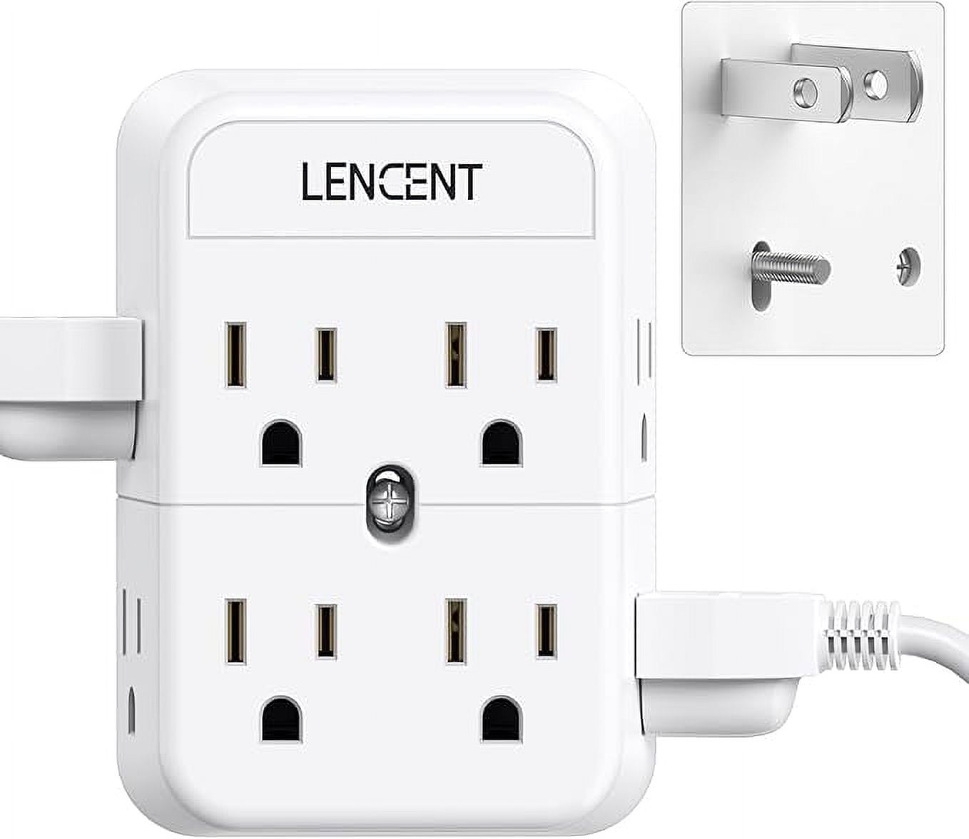 LENCENT 2 Prong Power Strip, 3 to 2 Prong Outlet Adapter, Polarized ...