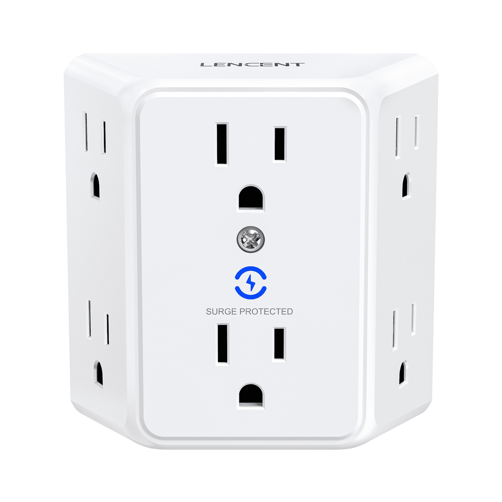 LENCENT Multiple Wall Plug Outlet Extender,6 Way outlet adapter with ...
