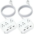LENCENT Multi Plug Power Strip with 3 Outlets, 3 USB Ports, Long 6.6ft ...