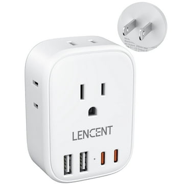 Electrical Outlet Extender with USB-A/USB-C/AC Outlets Adjustable ...