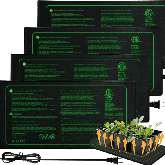 3 Pack Seedling Heat Mat with Digital Thermostat Control, Waterproof ...