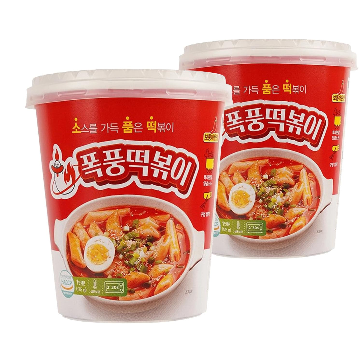 LENITH Pokpoong Instant Korean CCF19 snack 2 Cups, Sweet and Spicy ...