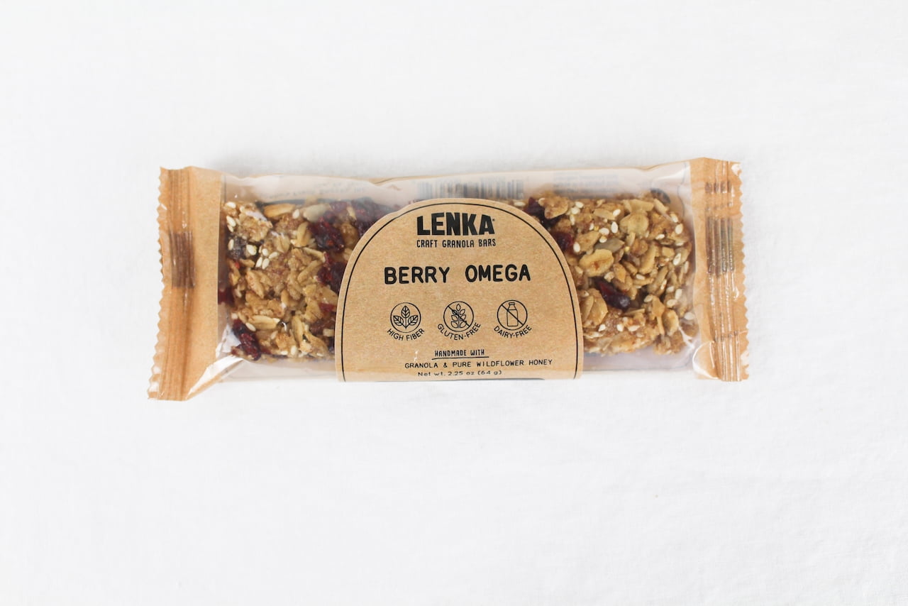 LENKA Handmade Craft Granola Bars - Berry Omega Gluten Free High Fiber ...