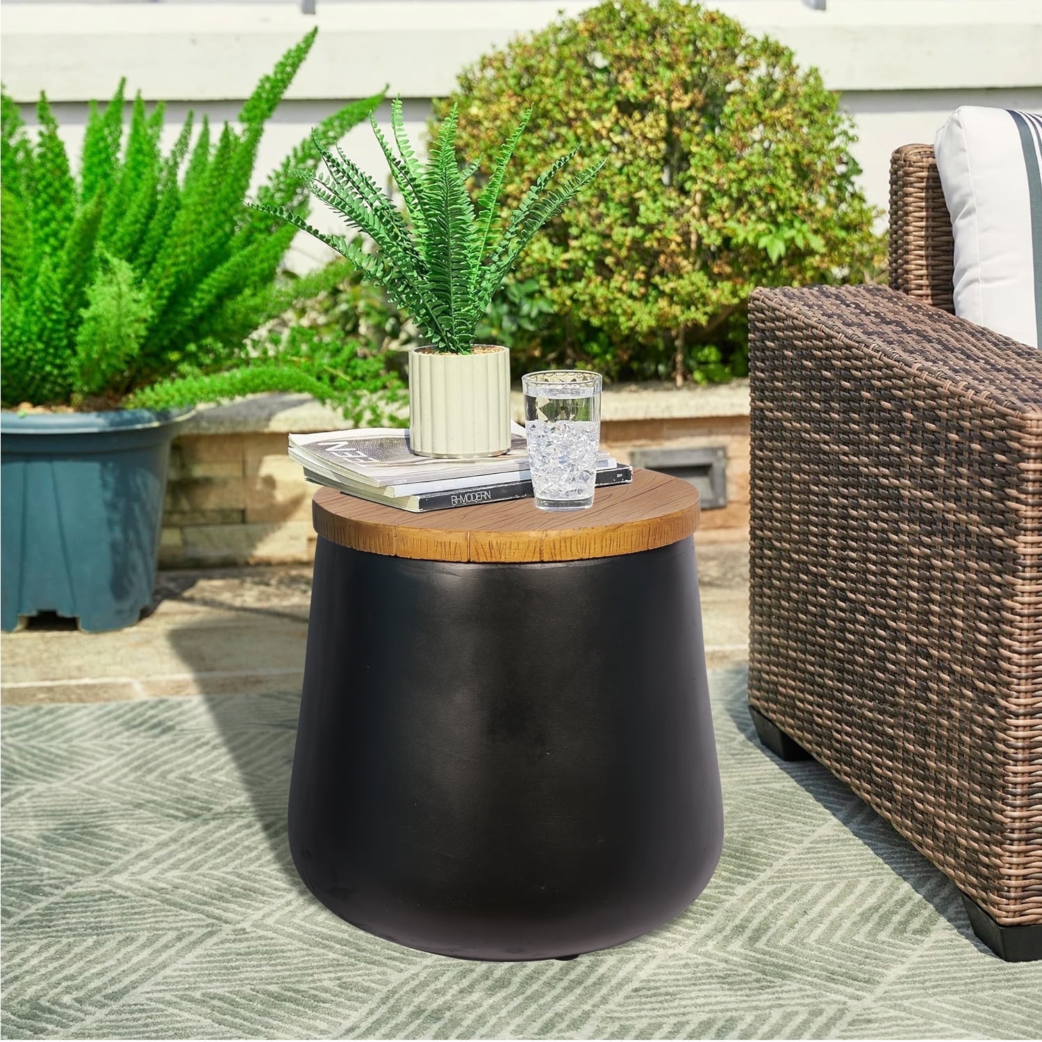 LENLN Modern Flip Top Storage Stool, Indoor Outdoor Versatile Side ...