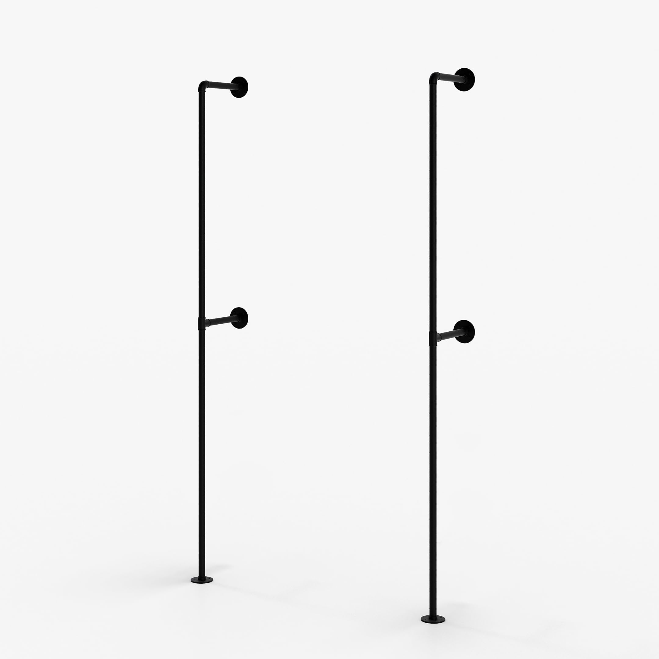 pamo Industrial Wall-Mounted Clothing Rack – LENNE – Heavy Duty Black ...