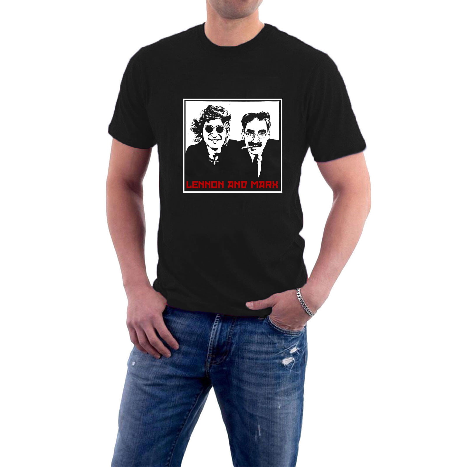 LENNON AND MARX T-shirt John Lennon Groucho Marx Politics Music tee by ...