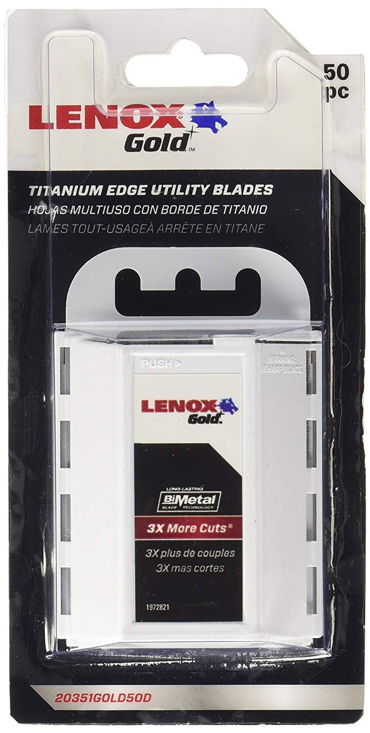 50-pack Lenox Tools Gold Utility Knife Replacement Blades - 50 Pack ...