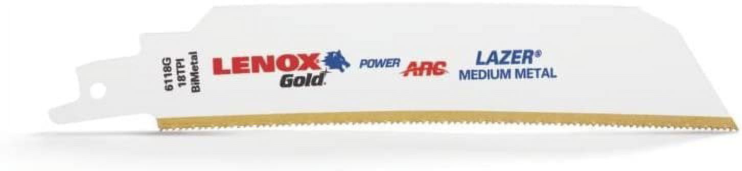 LENOX Tools 21227B6118GR Gold Power Arc Reciprocating Saw Blade, For ...