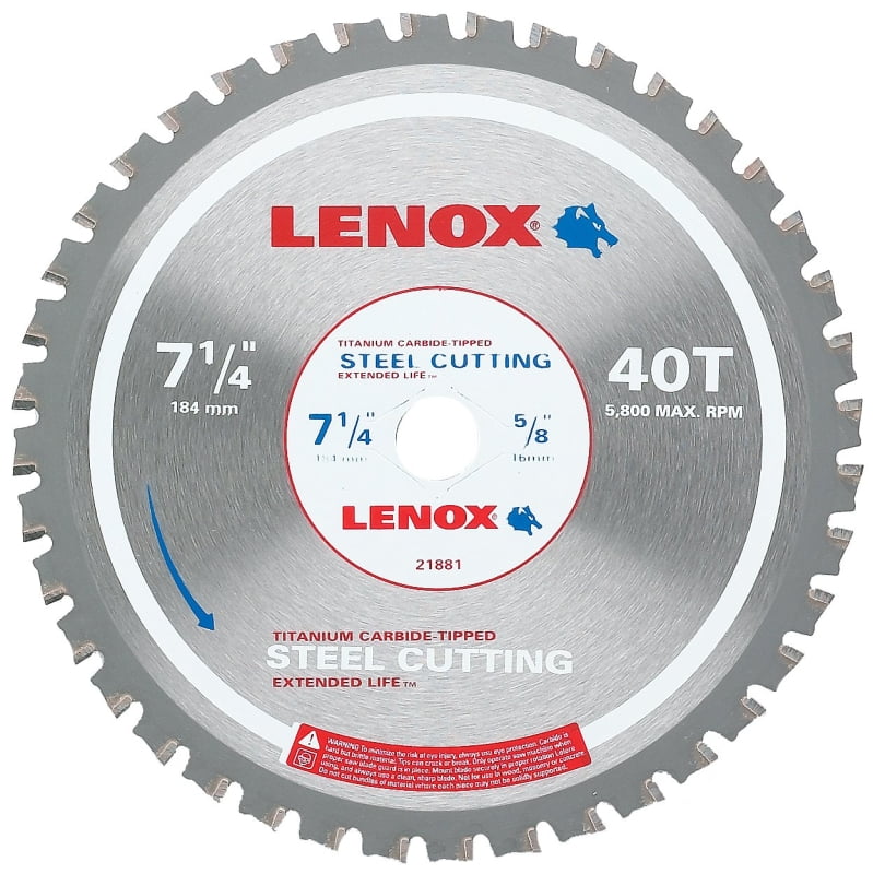 Lenox 21881ST714040CT Circular Saw Blade, 7-1/4 in Dia, 5/8 in Arbor ...