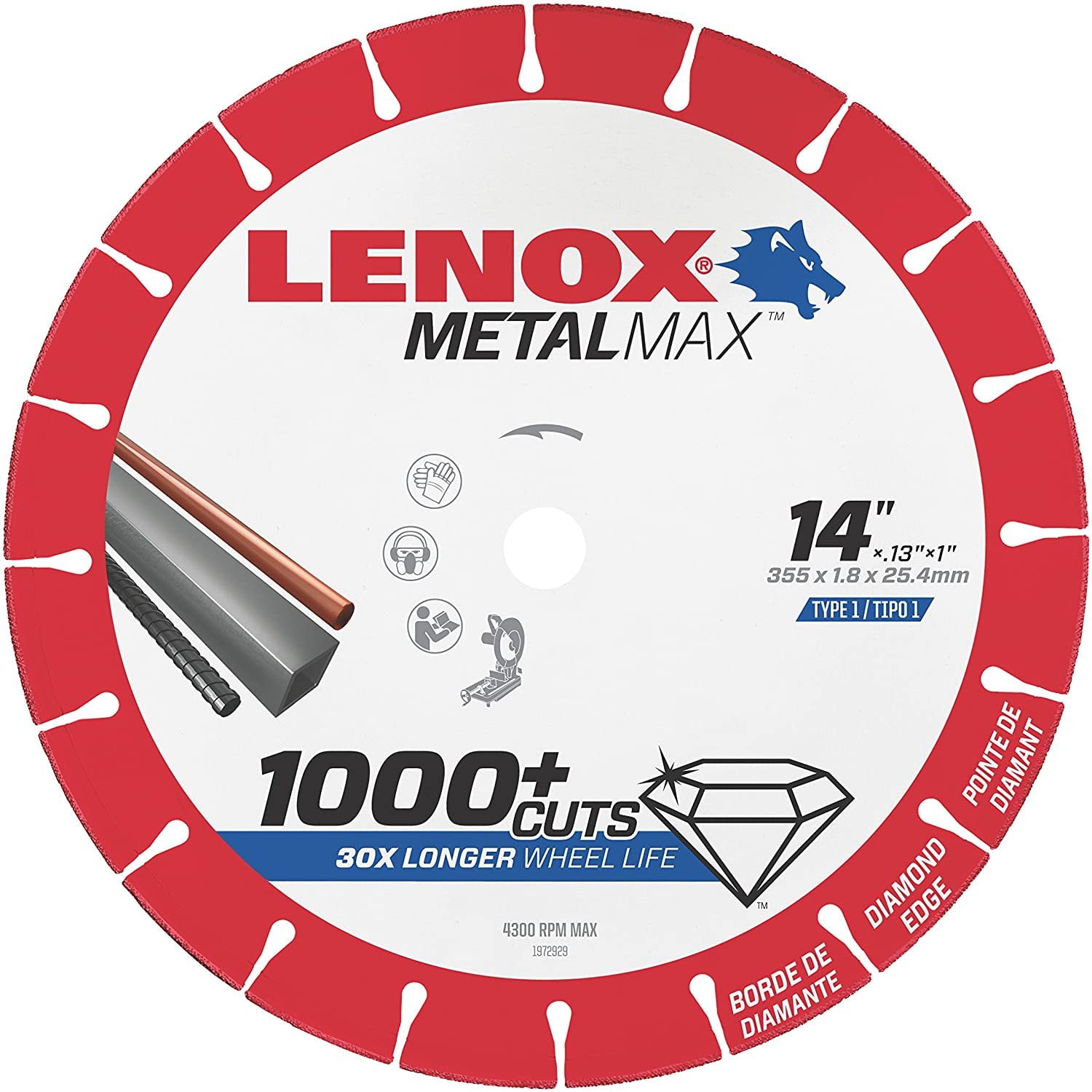 LENOX Tools Cutting Wheel, Diamond Edge, 14-Inch 1972929 - Walmart.com
