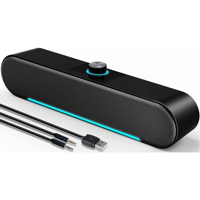 LENRUE A39 Gaming Soundbar Speaker, 10W Stereo Sound, Wired USB Powered ...