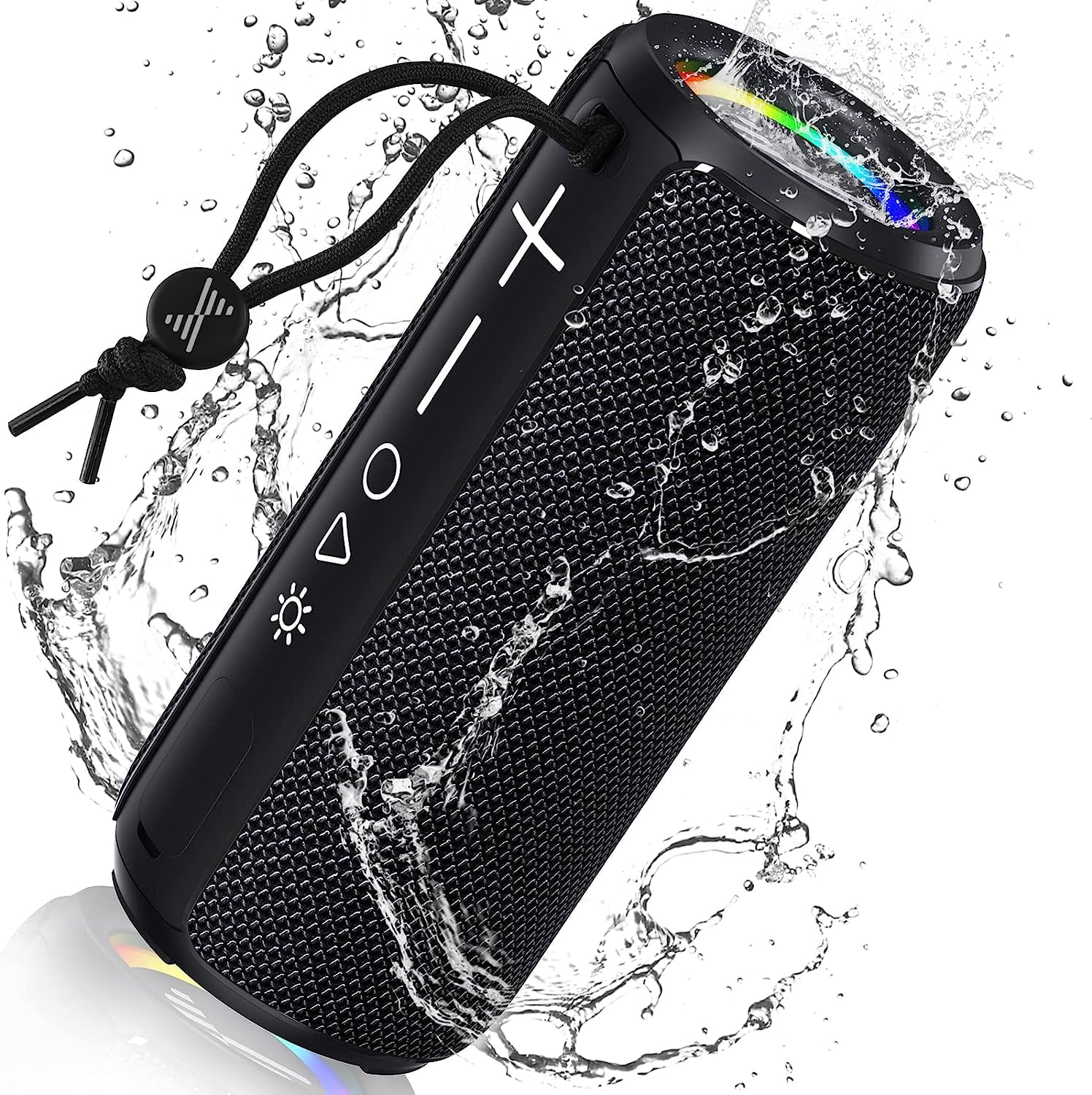LENRUE LED Waterproof Bluetooth Speaker, Portable Wireless Outdoor ...