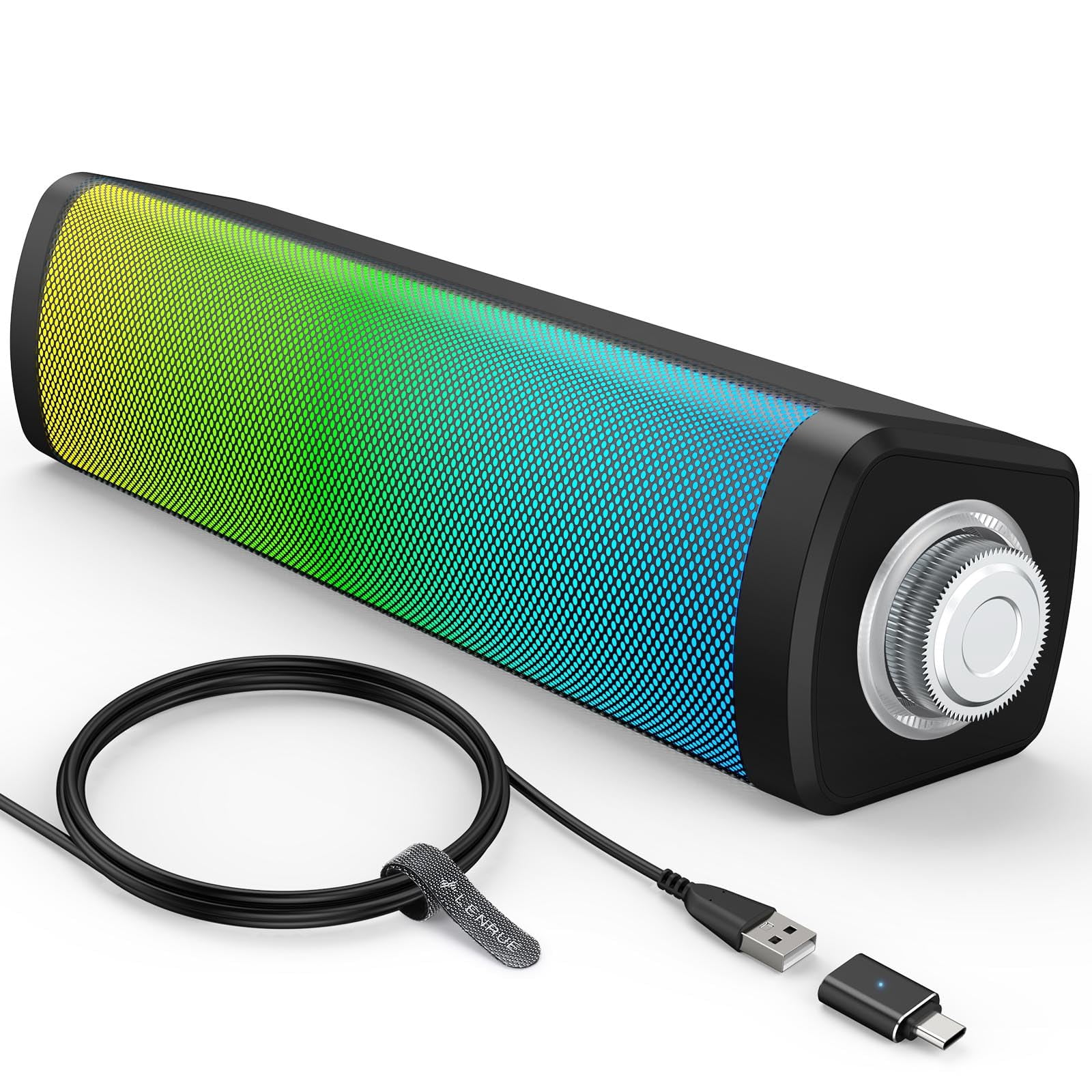 LENRUE Computer Speakers, USB Powered Laptop Speaker, Knob Control ...