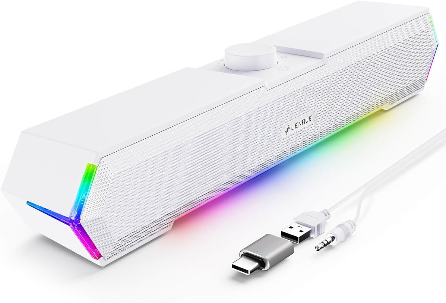 LENRUE Computer Speakers for Desktop, Touch Lights PC Speakers with ...